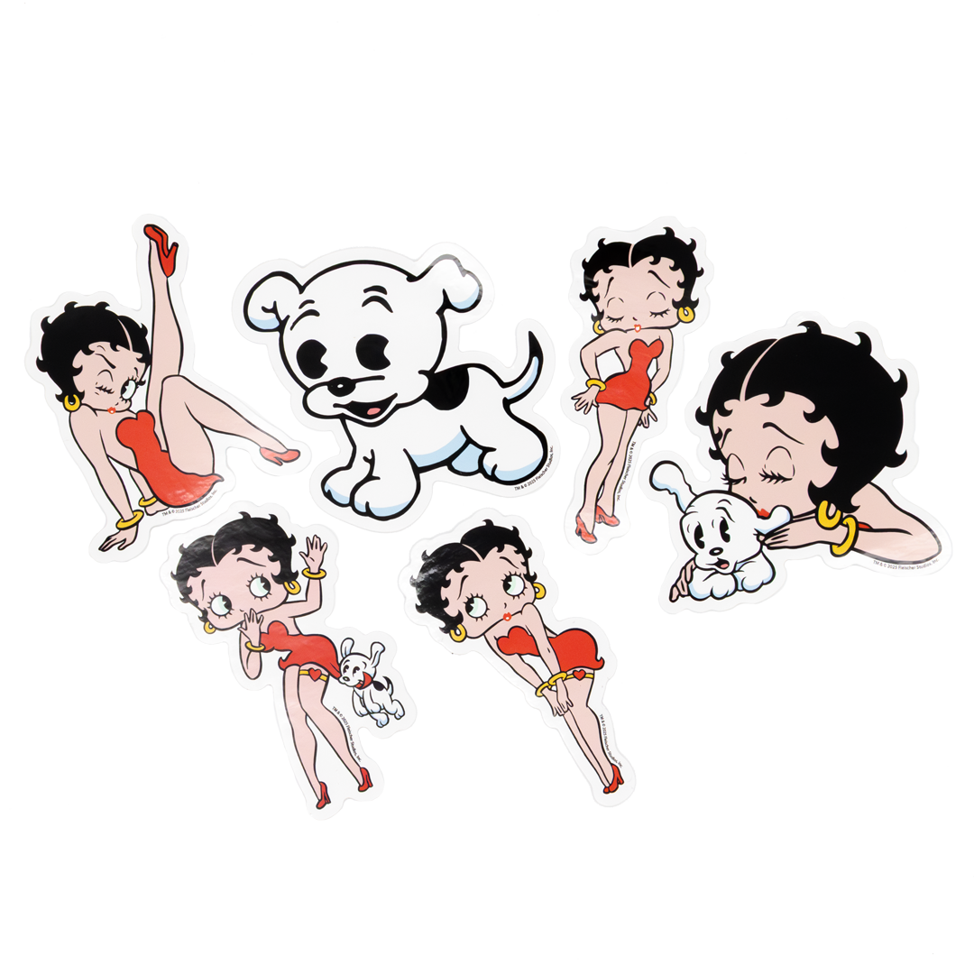 WEB EXCLUSIVE Betty Boop & Pudgy 6-Piece Sticker Pack – Whatever! Company